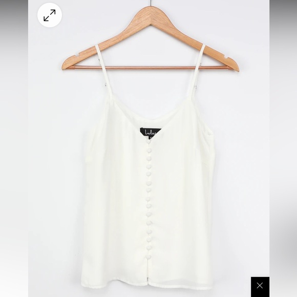Lulus | Tops | White Button Front Cami Top | Poshmark